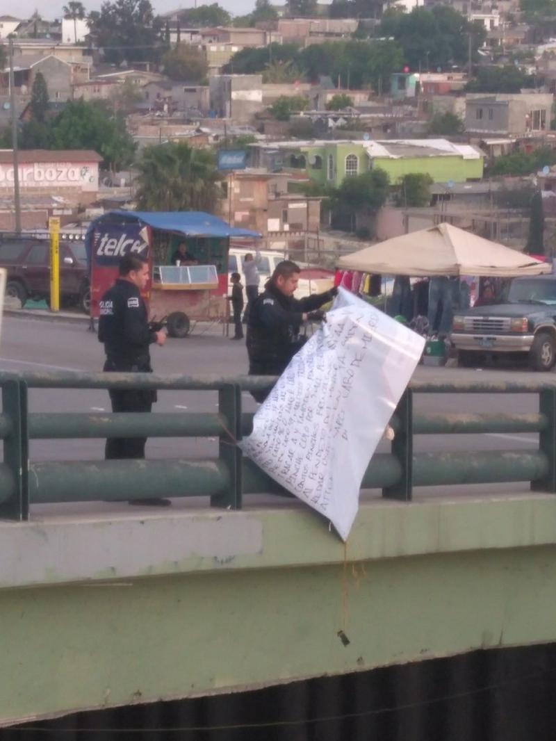 Lanzan amenaza con narcomanta en Tijuana