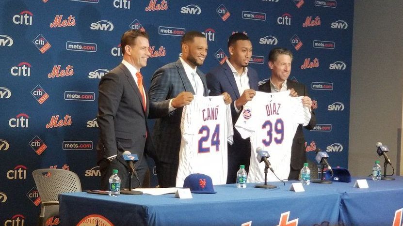 Robinson Canó y Edwin Díaz presentados en el Citi Field