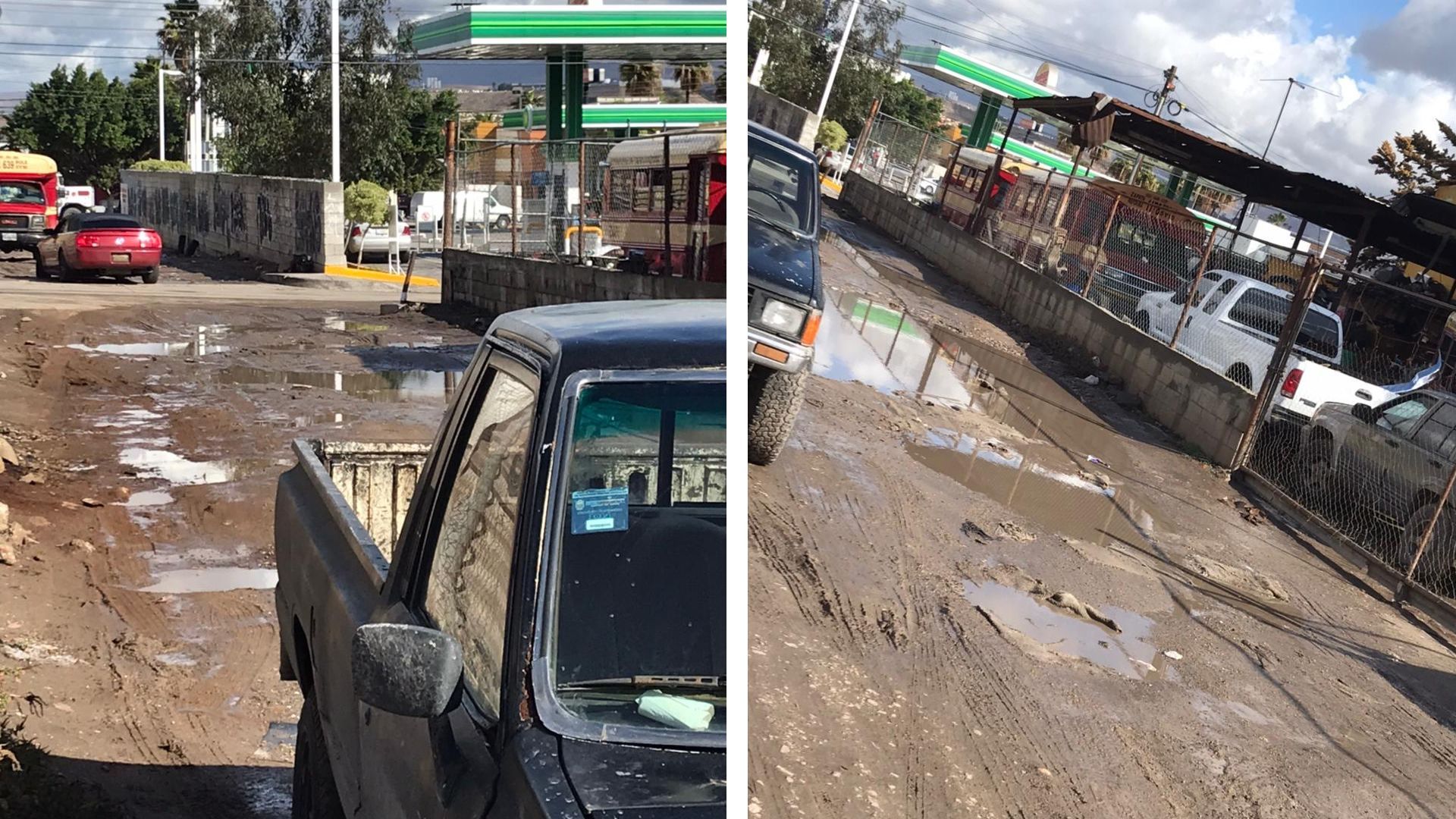 Calles sin pavimentar afectadas por lluvias en Tijuana